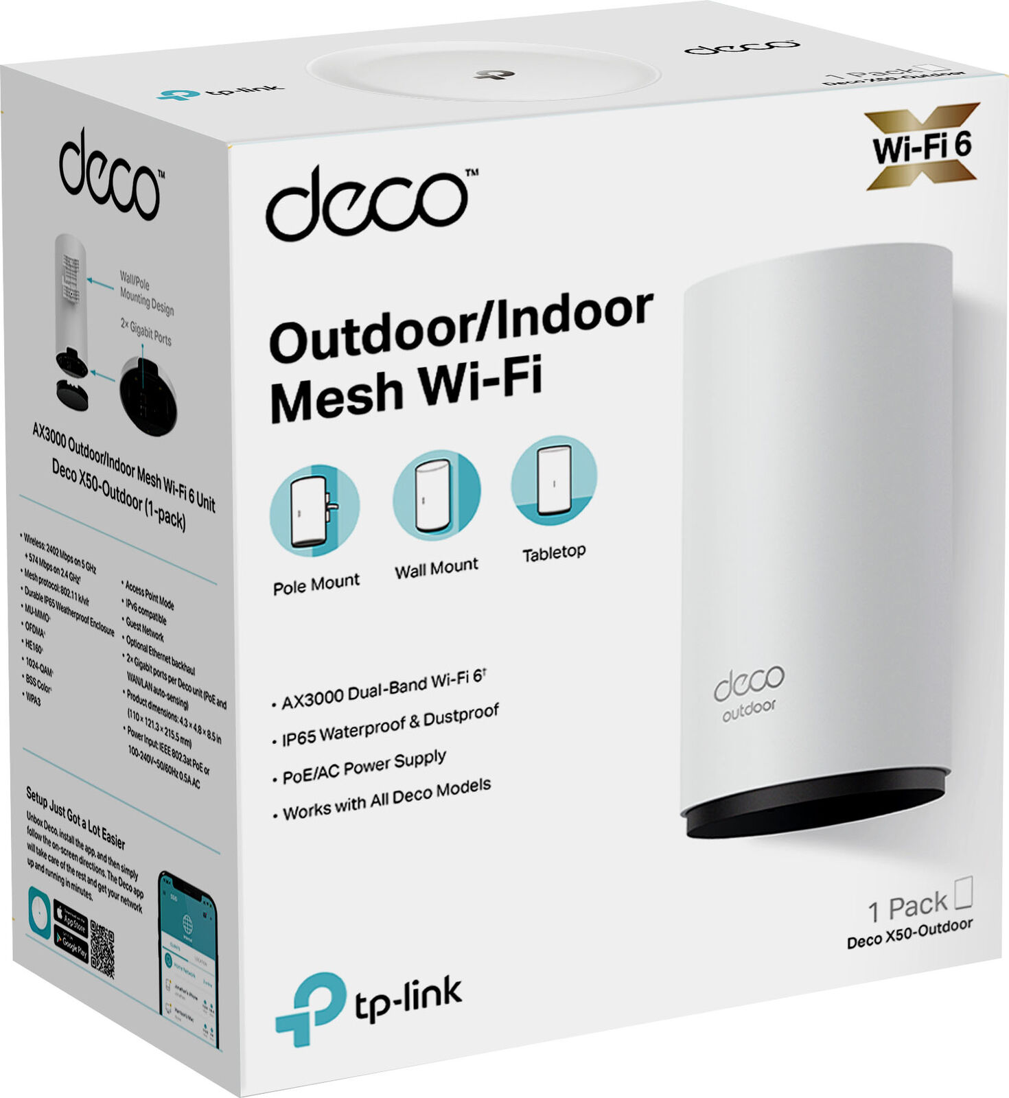 Access Point Deco X50 Outdoor AX3000 (1 Pack) TP-LINK