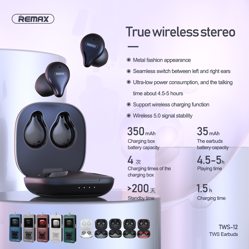 TWS-12 | Auricular Bluetooth TWS | Rojo | Remax Accesorios Audio ...